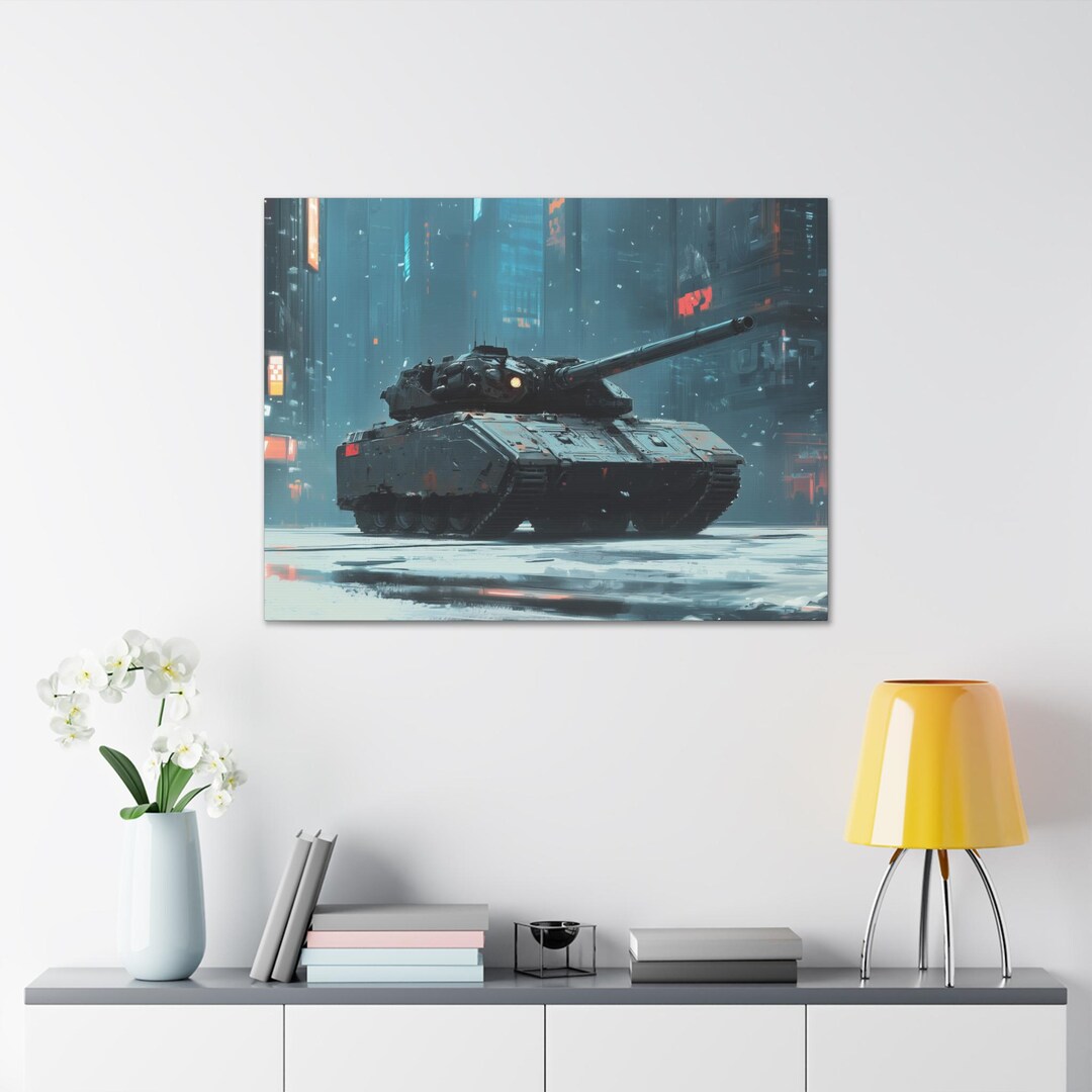 Futuristic Tank Art Print, Science Fiction Tank Canvas Wall Art, Gift ...
