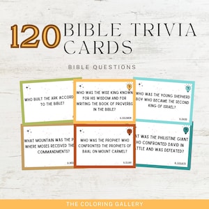 120 Bible Trivia Cards | Bible Trivia Questions | Printable Bible ...