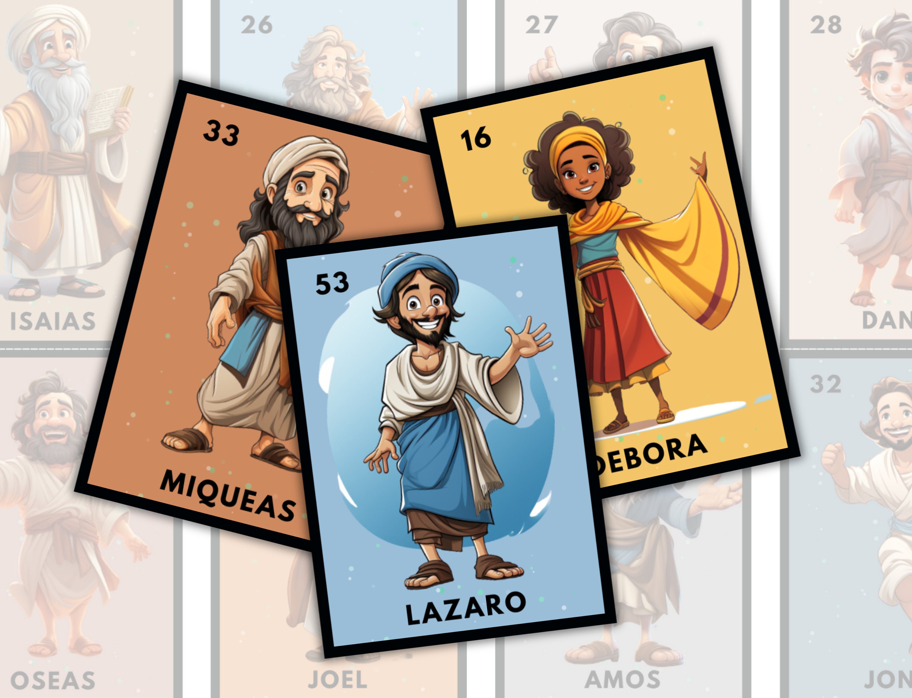 Bible Memory Game SPANISH Match 54 Bible Characters Printable Bible ...