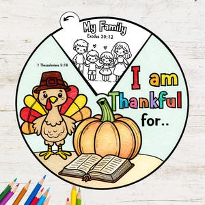 I Am Thankful for - Coloring Wheel, Thanksgiving Coloring Wheel ...
