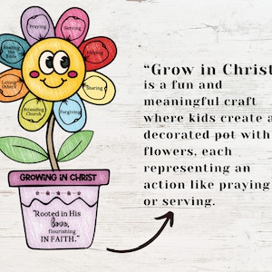 Growing in Christ Craft Activity for Kids, Bible Printable Activity ...