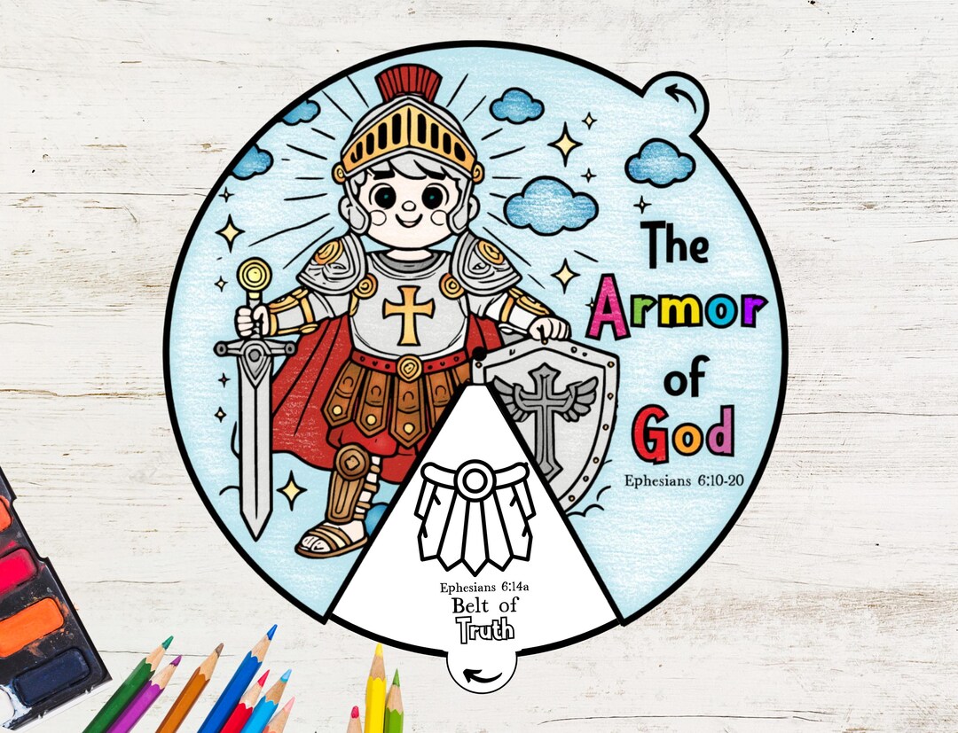 Armor of God Coloring Wheel | Bible Activity | Bible Lesson | Sunday ...
