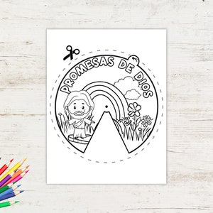 Promises of God Coloring Wheel IN SPANISH, Bible Coloring Wheel ...