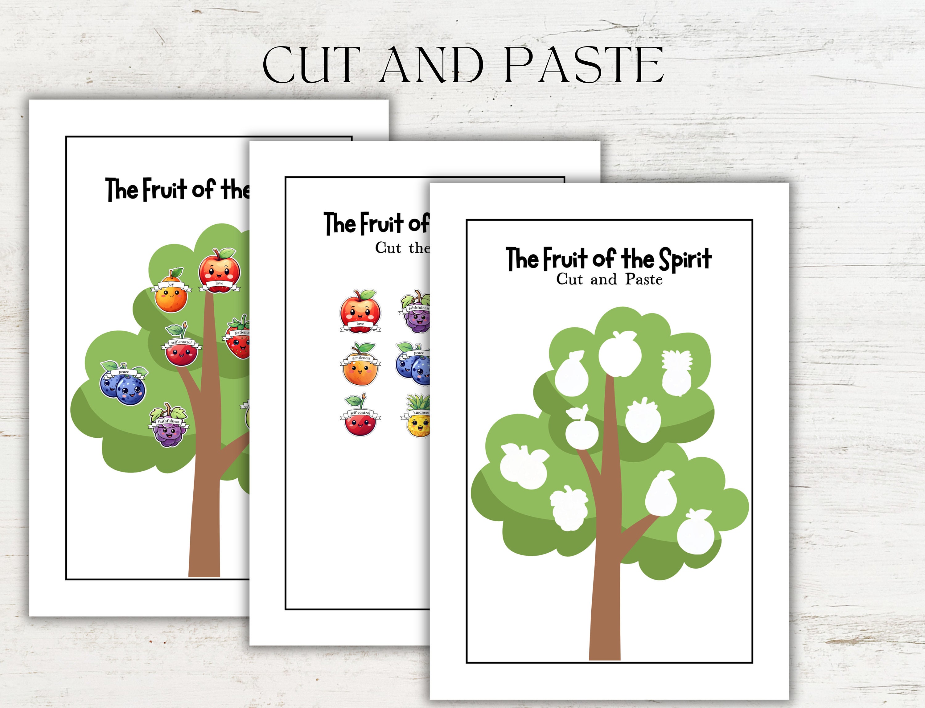Fruit of the Spirit Activity Pages for Kids, Printable Kids Bible Verse ...