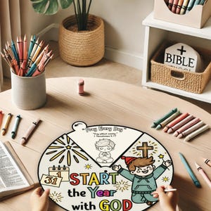 Start the Year With God Coloring Wheel | Christian New Year’s Craft for ...