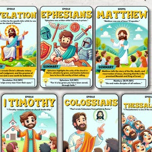 66 Bible Book Educational Cards, Activity for Kids, Christian Education ...