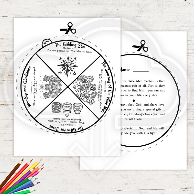 The Story of the Wise Men Coloring Wheel | Christian Craft for Kids ...