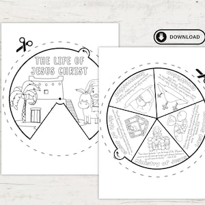 The Life of Jesus Christ Coloring Wheel | Bible Story Wheel | Printable ...