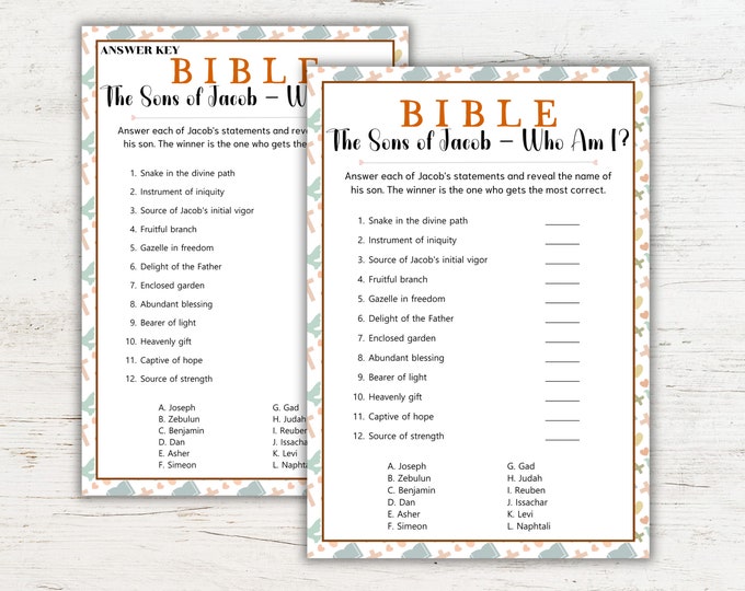 Bible Games, Bible Riddles, Bible Who Am I Riddles, Sunday School Games ...