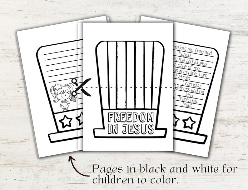 Freedom in Jesus Hat 4th of July Sunday School Bible Craft, Bible ...