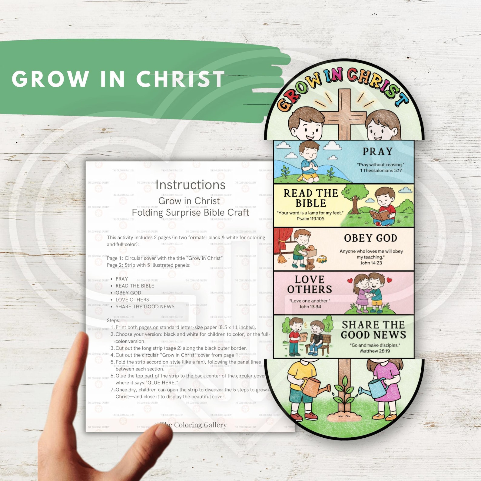 Grow in Christ Folding Surprise Bible Craft, Bible Lesson for Children ...