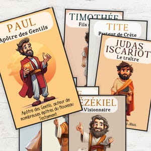 100 Bible Character Educational Cards IN FRENCH, Activity for Kids ...