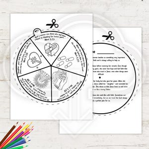 Jesus Heals the Woman With the Issue of Blood Coloring Wheel | Bible ...