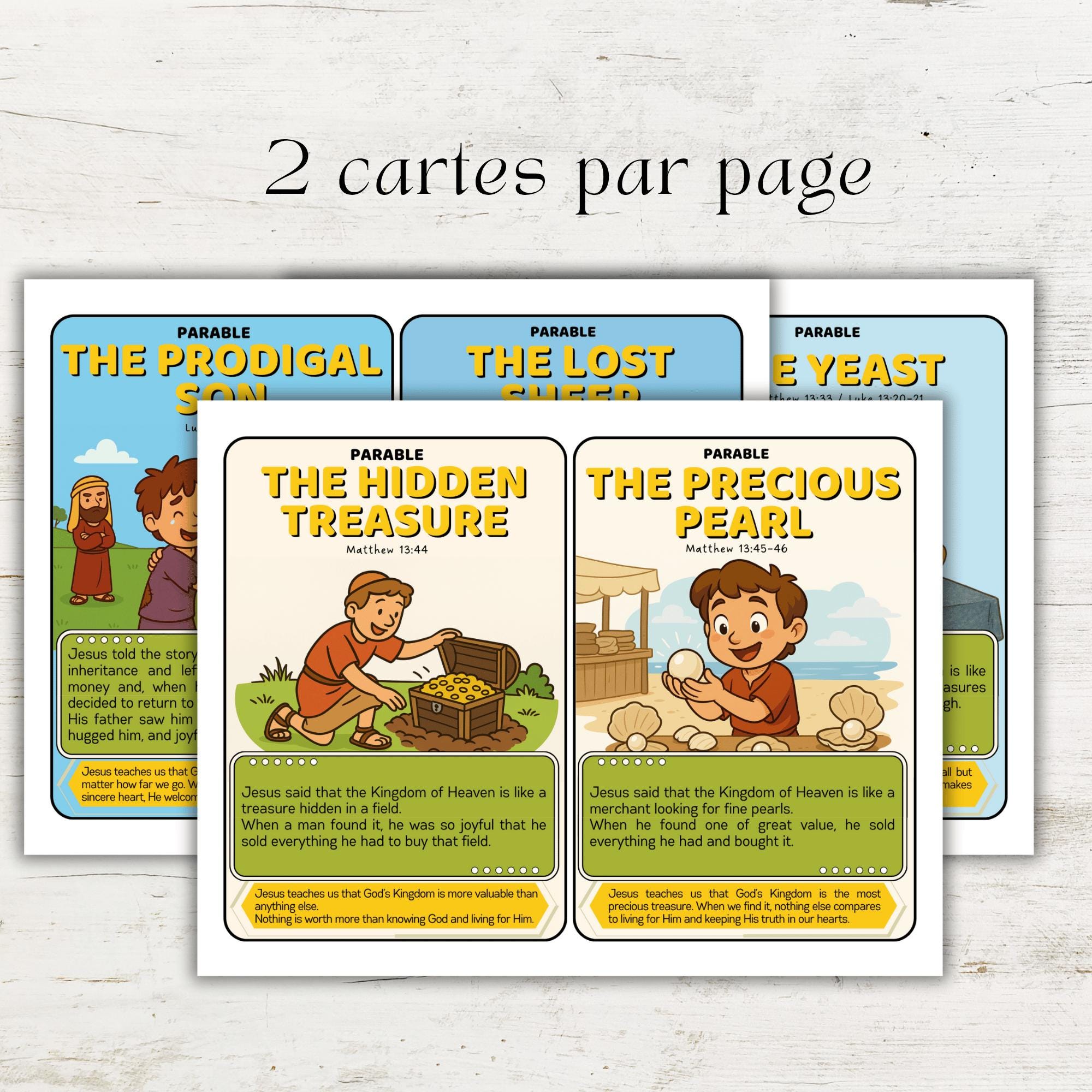 38 Parables of Jesus Educational Cards, Bible Activity for Kids ...
