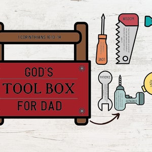 God's Toolbox for Dad, Fathers Day Bible Craft, Bible Printable ...