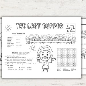 The Last Supper Story Activities, Holy Week Activities for Kids, Bible ...