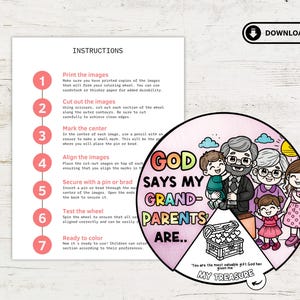 God Says My Grandparents Are - Coloring Wheel, Grandparents Day ...