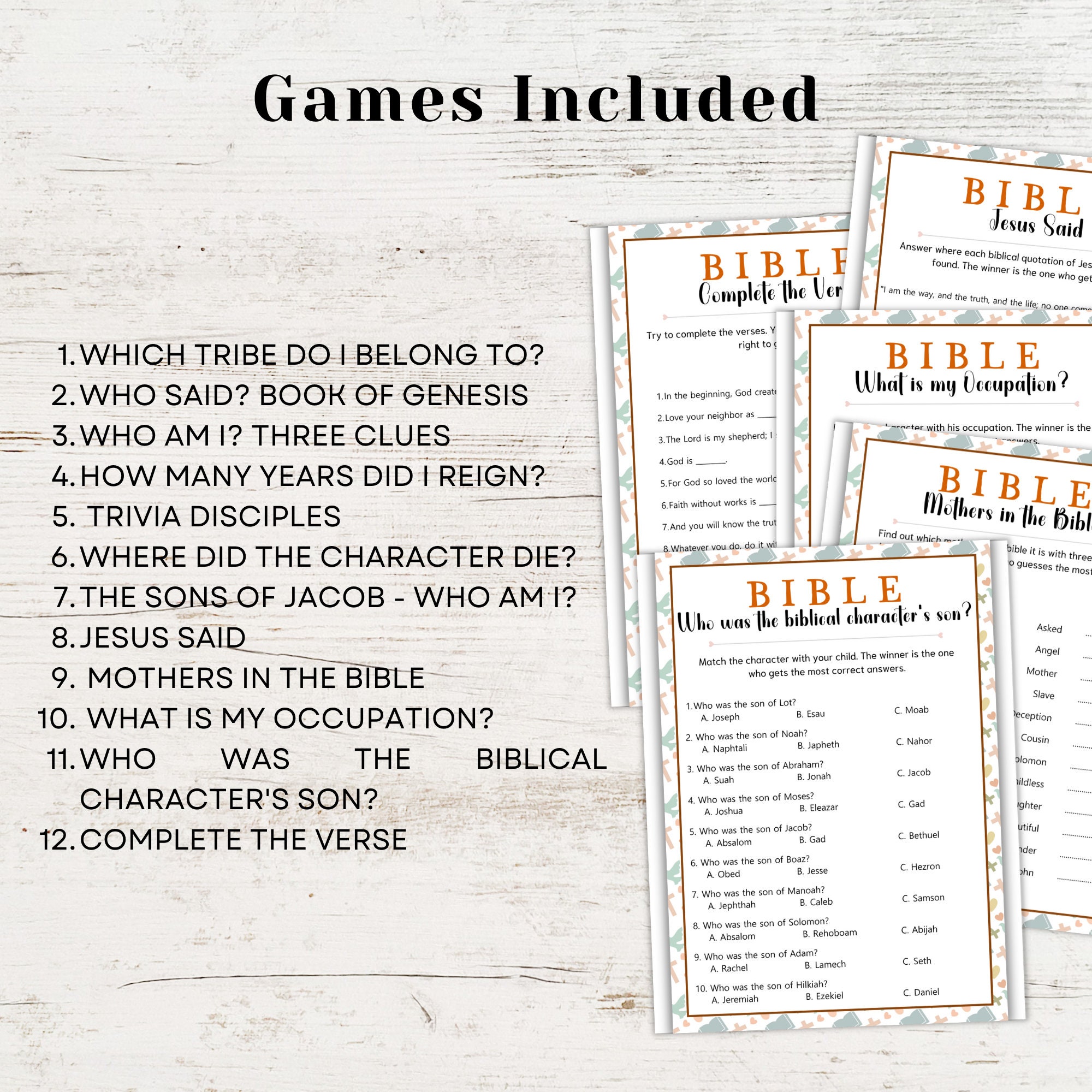 Bible Games Bundle Bible Study Games Bible Games for Adults Bible ...