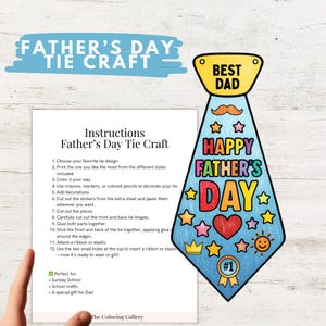 Father’s Day Tie Craft for Dad, Printable Gift for Kids, Bible Sunday ...