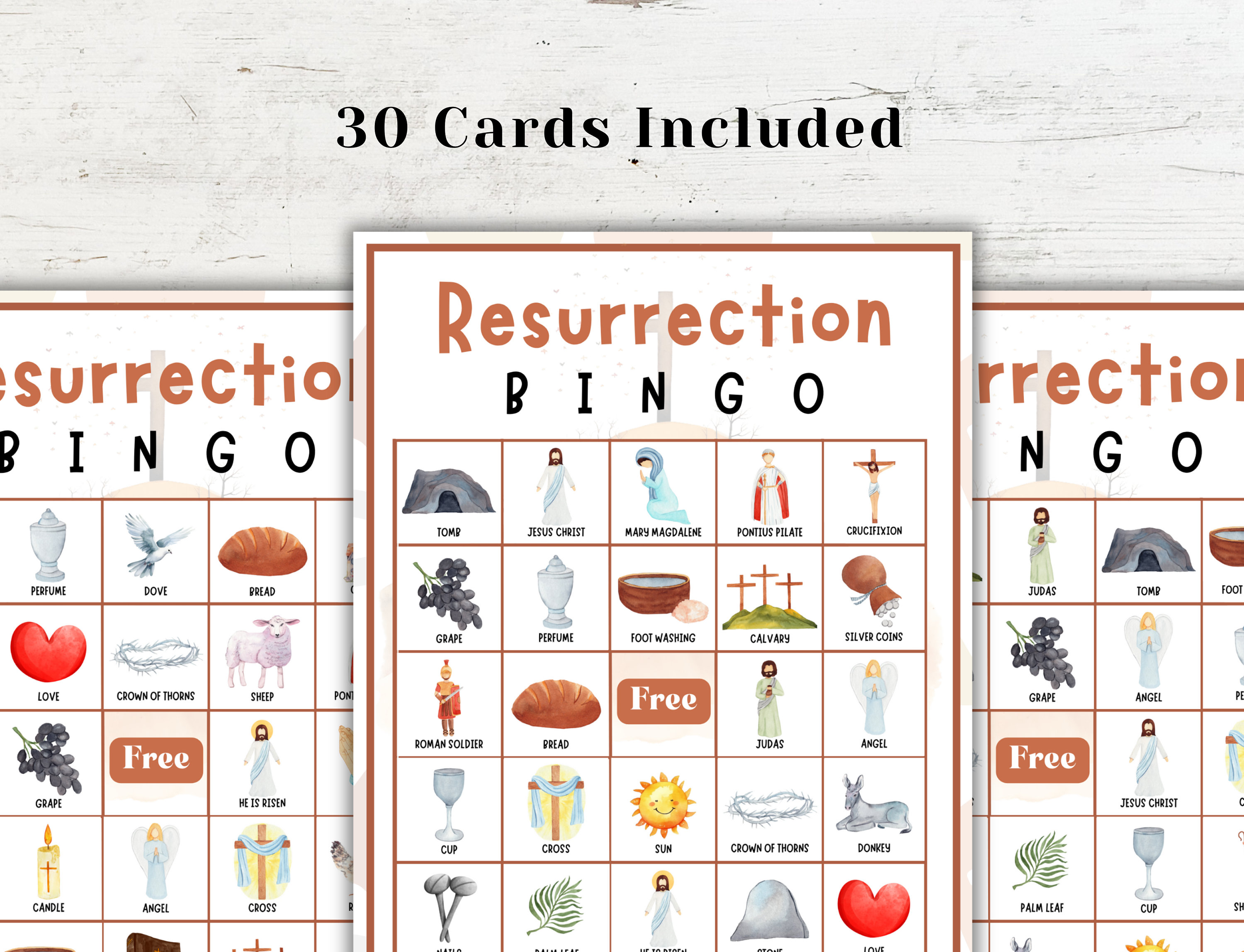Resurrection Bingo Sunday School Easter Bible Bingo Easter Sunday Bingo ...