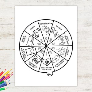 Ten Commandments Coloring Wheel SPANISH | Bible Story Wheel | Printable ...