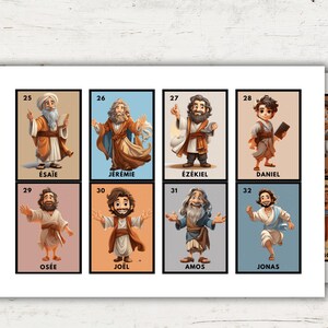 Bible Memory Game, Match 54 Bible Characters IN FRENCH, Printable Bible ...