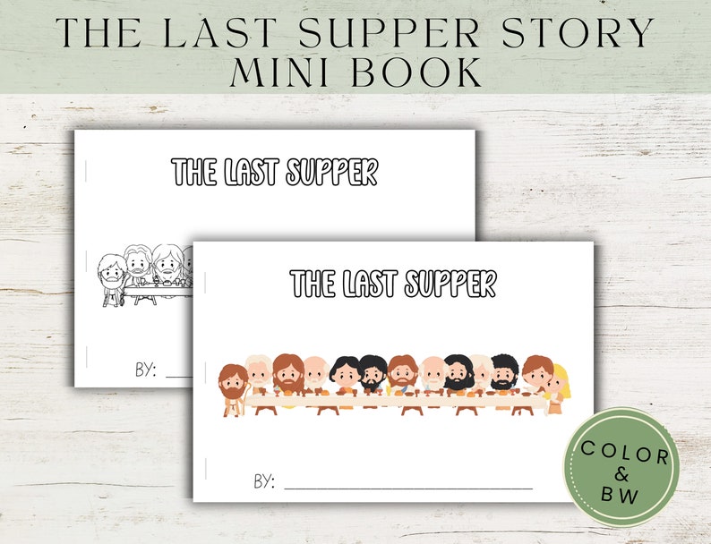 Last Supper Printable for Kids, Printable Mini Book, Story of Easter ...