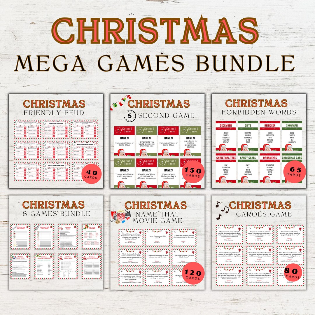 Christmas Mega Game Bundle | Printable Christmas Games for Kids and ...