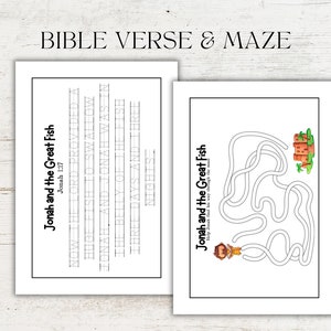 Jonah and the Great Fish Activities Pages, Jonah Story for Kid, Sunday ...