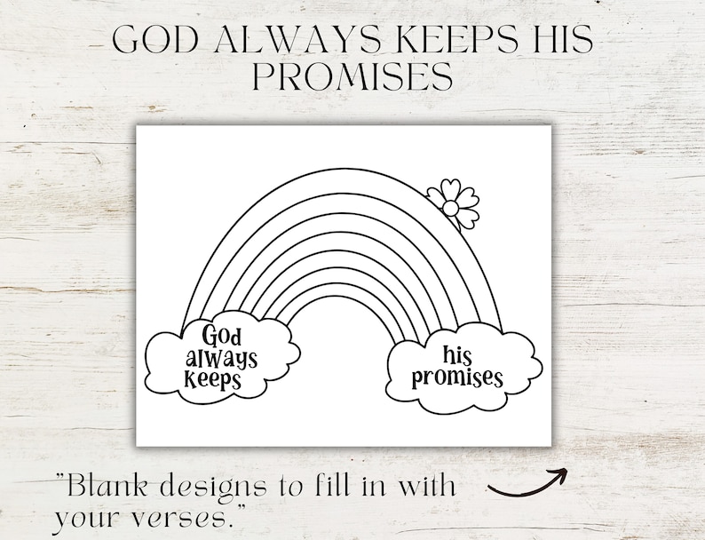 God's Promises Rainbow Craft Sunday School Lesson Kids Printable Bible ...