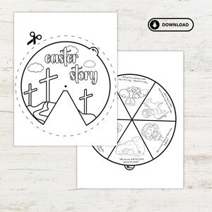 Easter Bible Story Coloring Wheel | Holy Week Bible Activity | He is ...