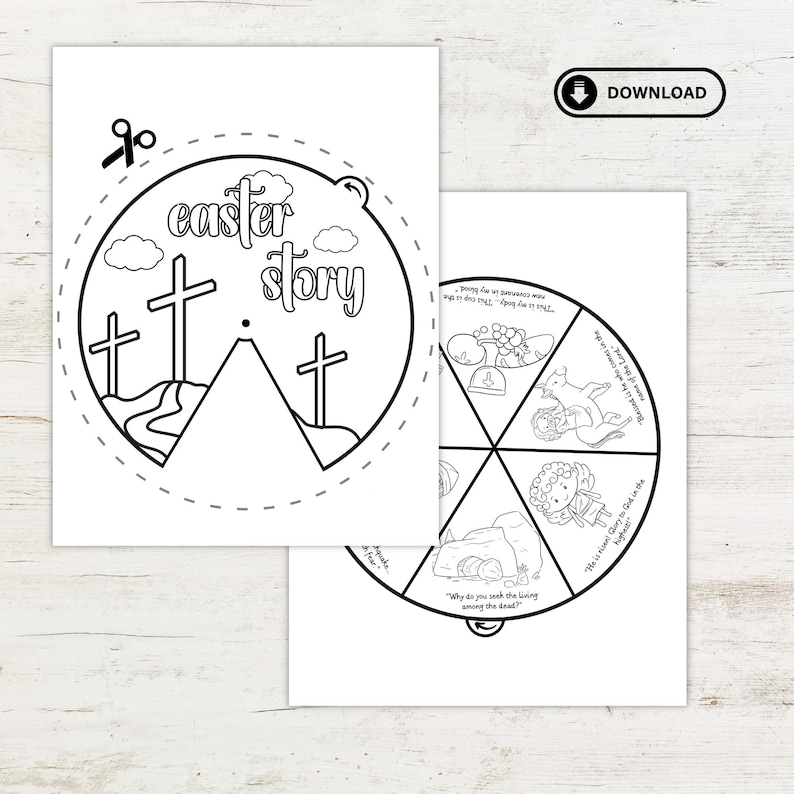 Easter Bible Story Coloring Wheel | Holy Week Bible Activity | He is ...