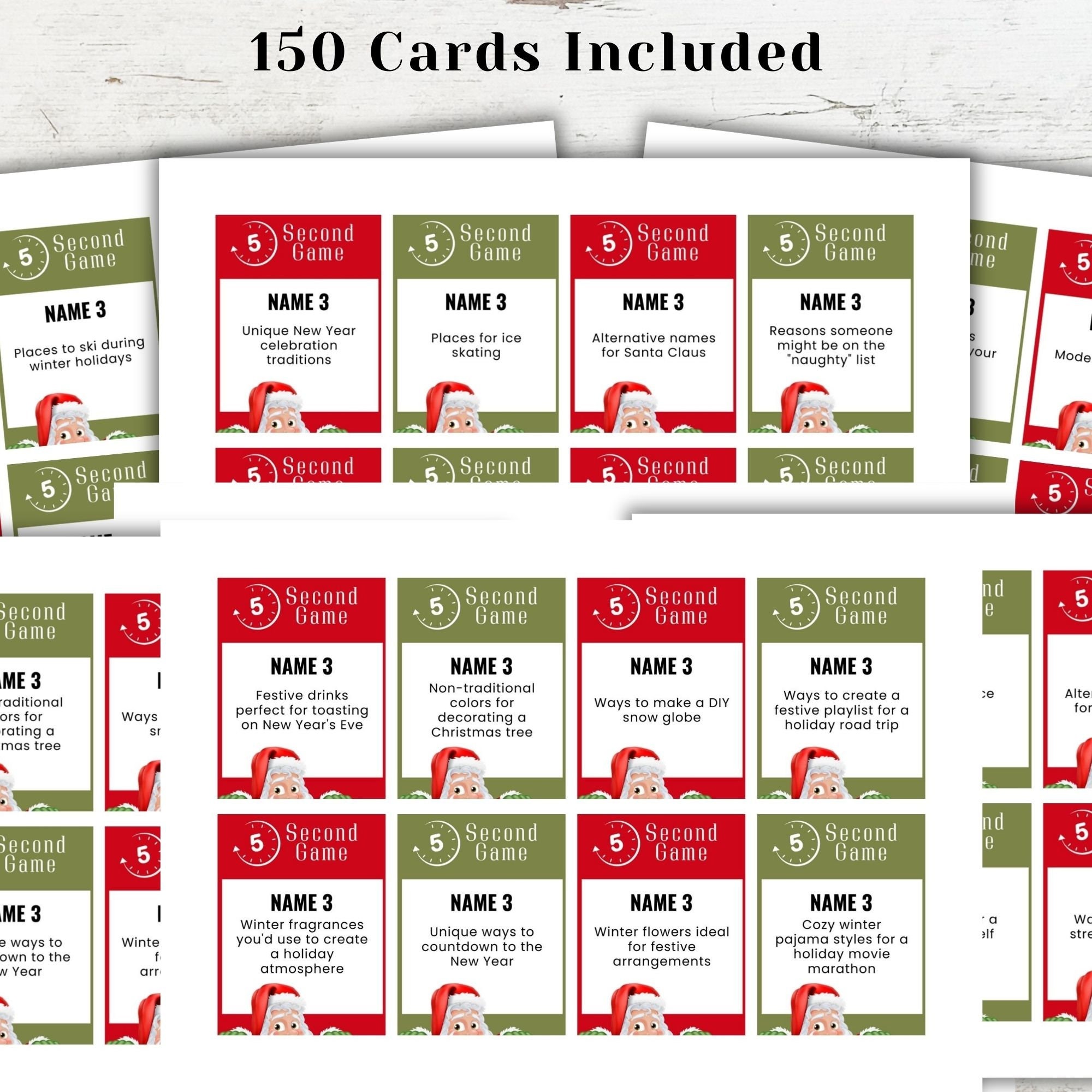 Christmas 5 Second Game Printable Christmas Game Christmas Activity for ...