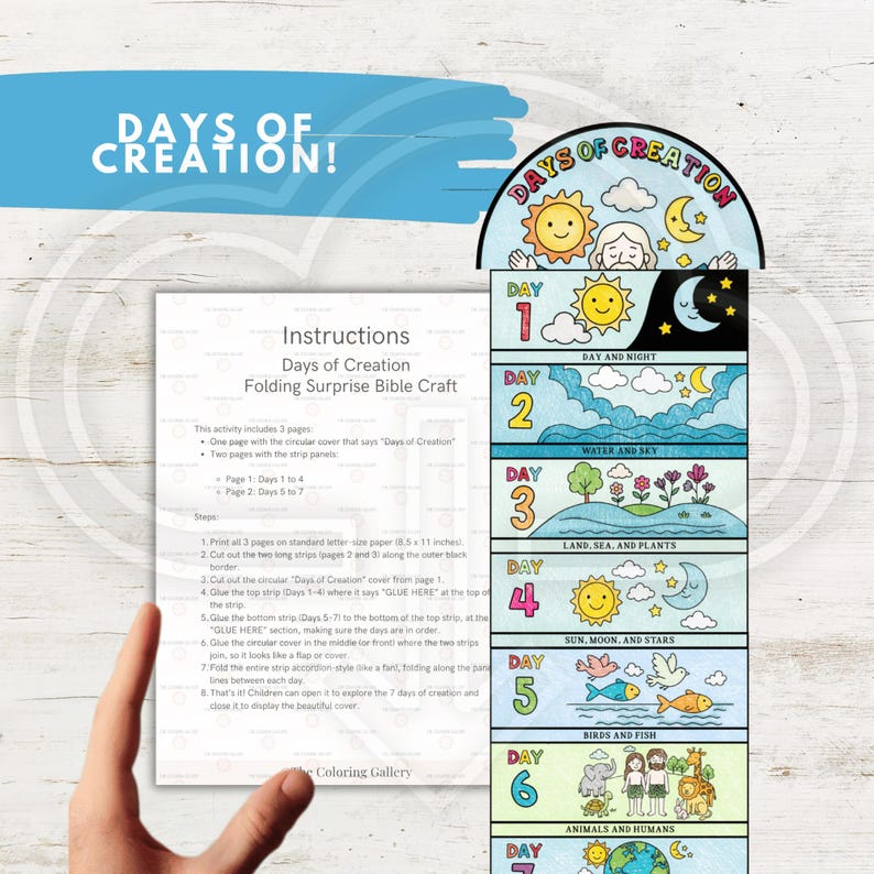 Days of Creation Folding Surprise Bible Craft, Bible Lesson for ...