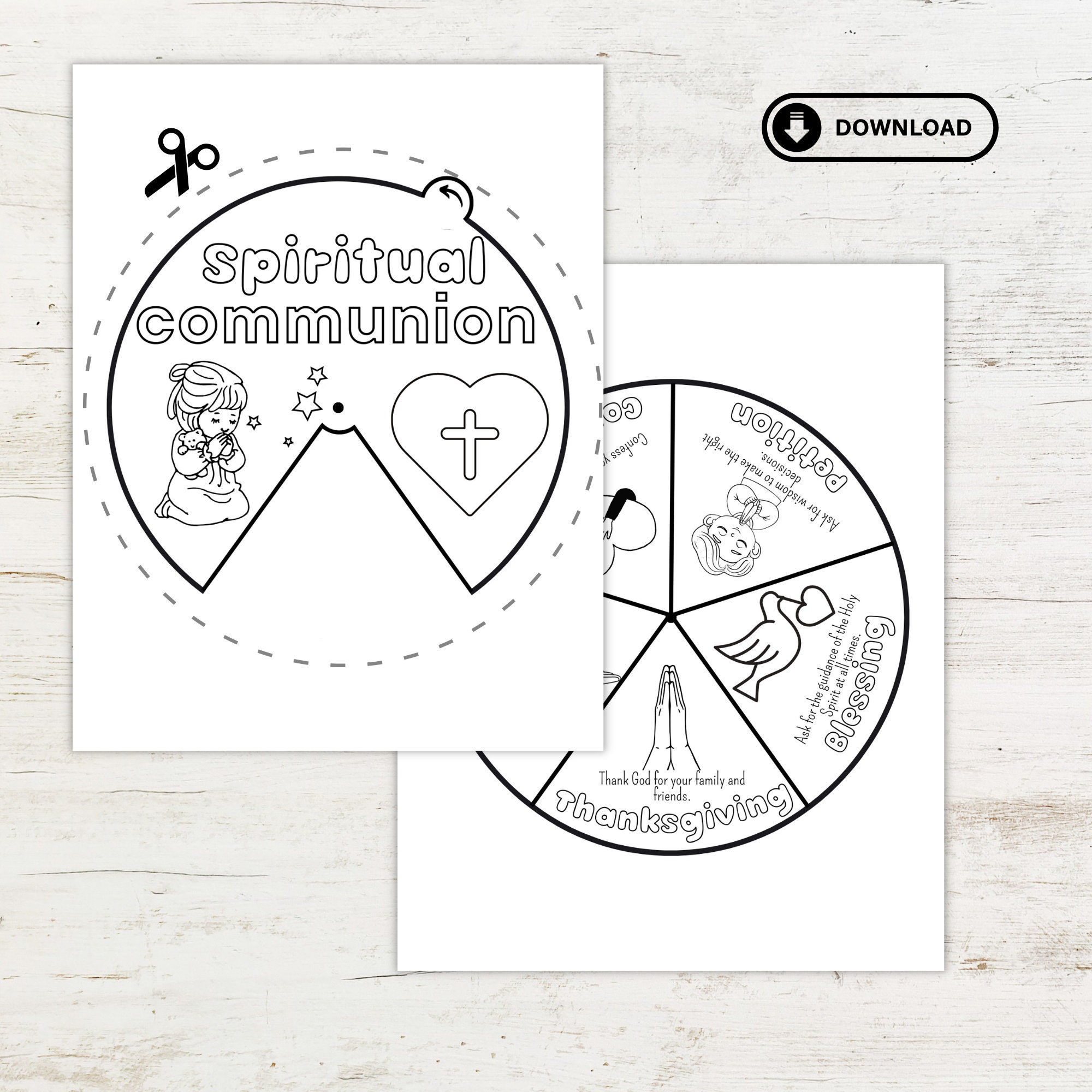 Spiritual Communion Wheel for Children | Bible Activity | Prayer Wheel ...
