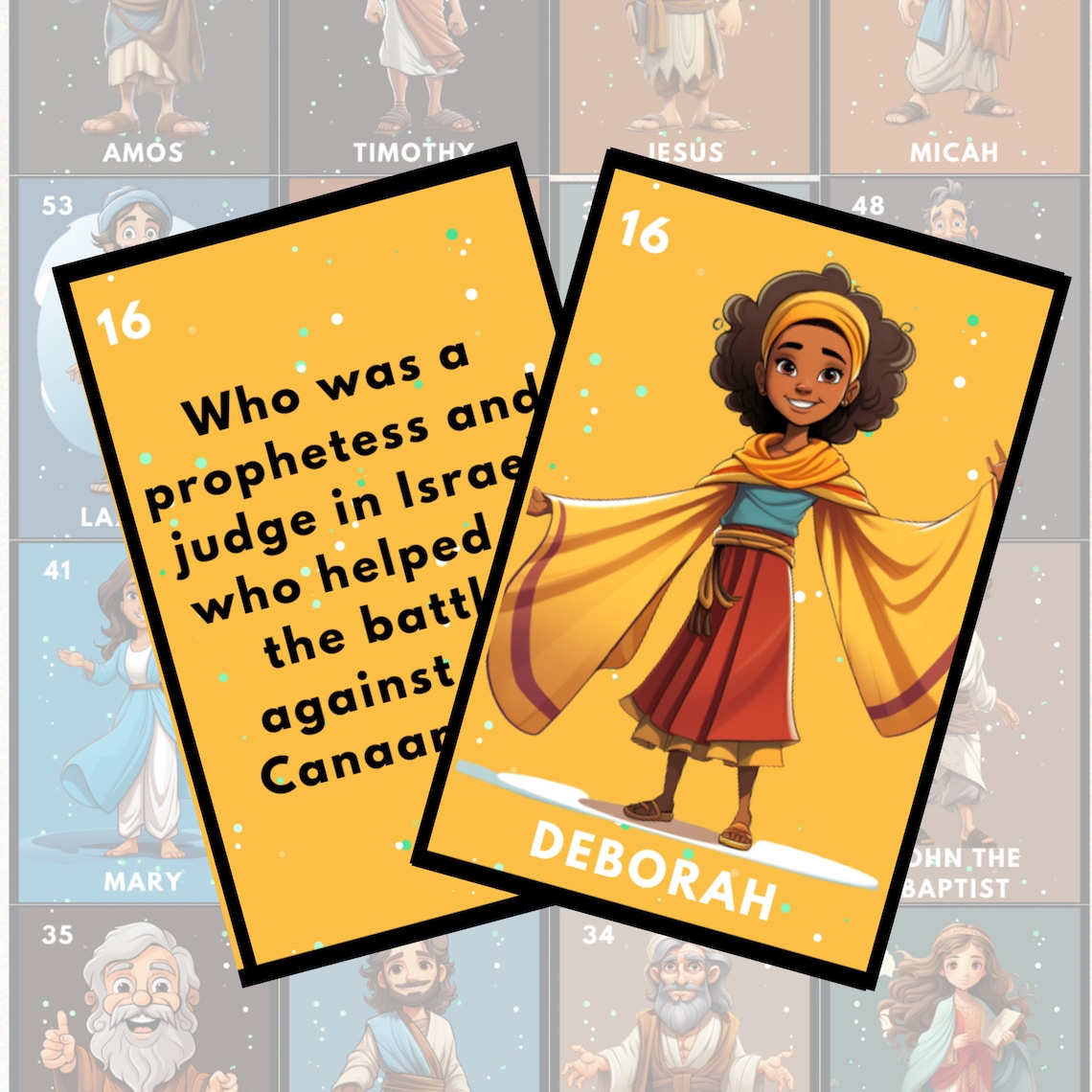 Bible Memory Game Match 54 Bible Characters Printable Bible Pairs ...