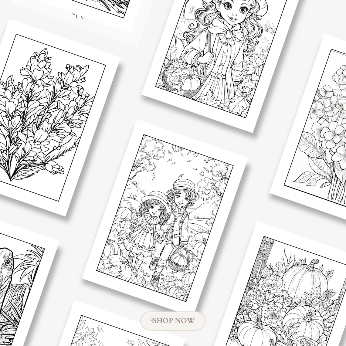 100 Autumn Coloring Pages for Kids Fall Coloring Pages Fall - Etsy