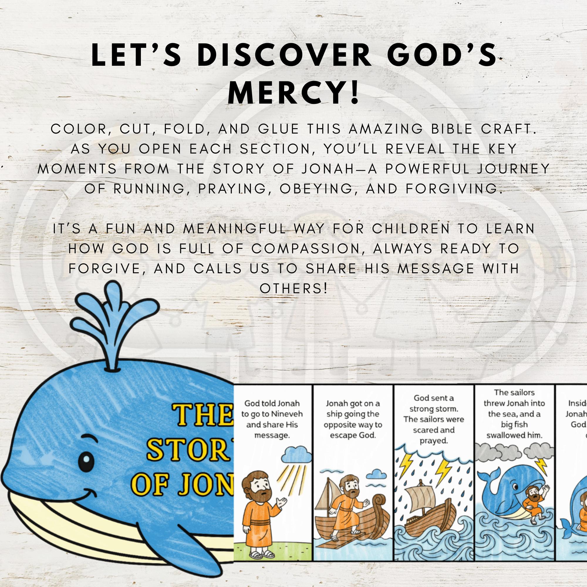 Jonah and the Whale Craft, Bible Story Activity for Kids, Sunday School ...