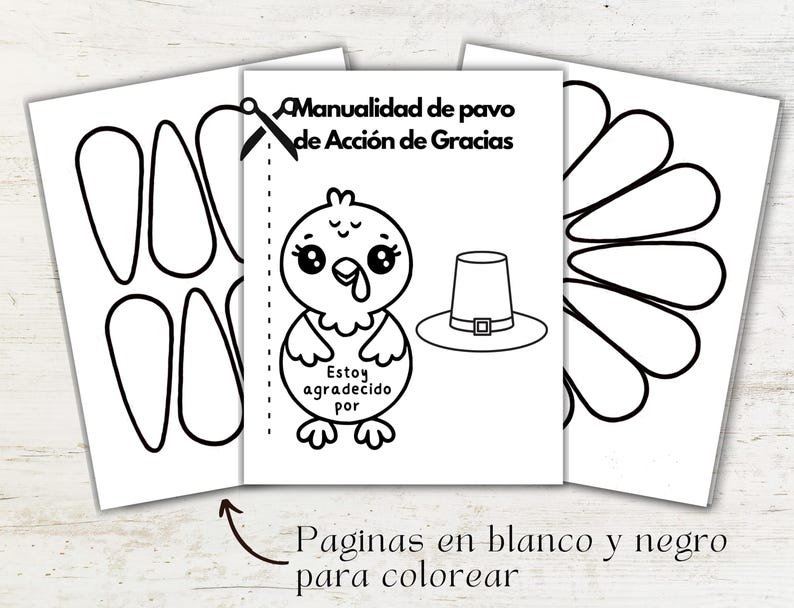 Thankful Turkey Craft for Kids in SPANISH, Thanksgiving Activity ...