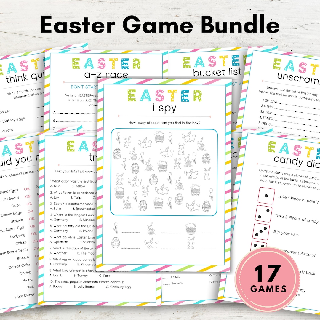 Easter Game Bundle | Printable Easter Games for Kids and Adults | Party ...