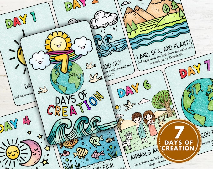 Days of Creation: Scripture Story Cards, Christian Religious Bible ...