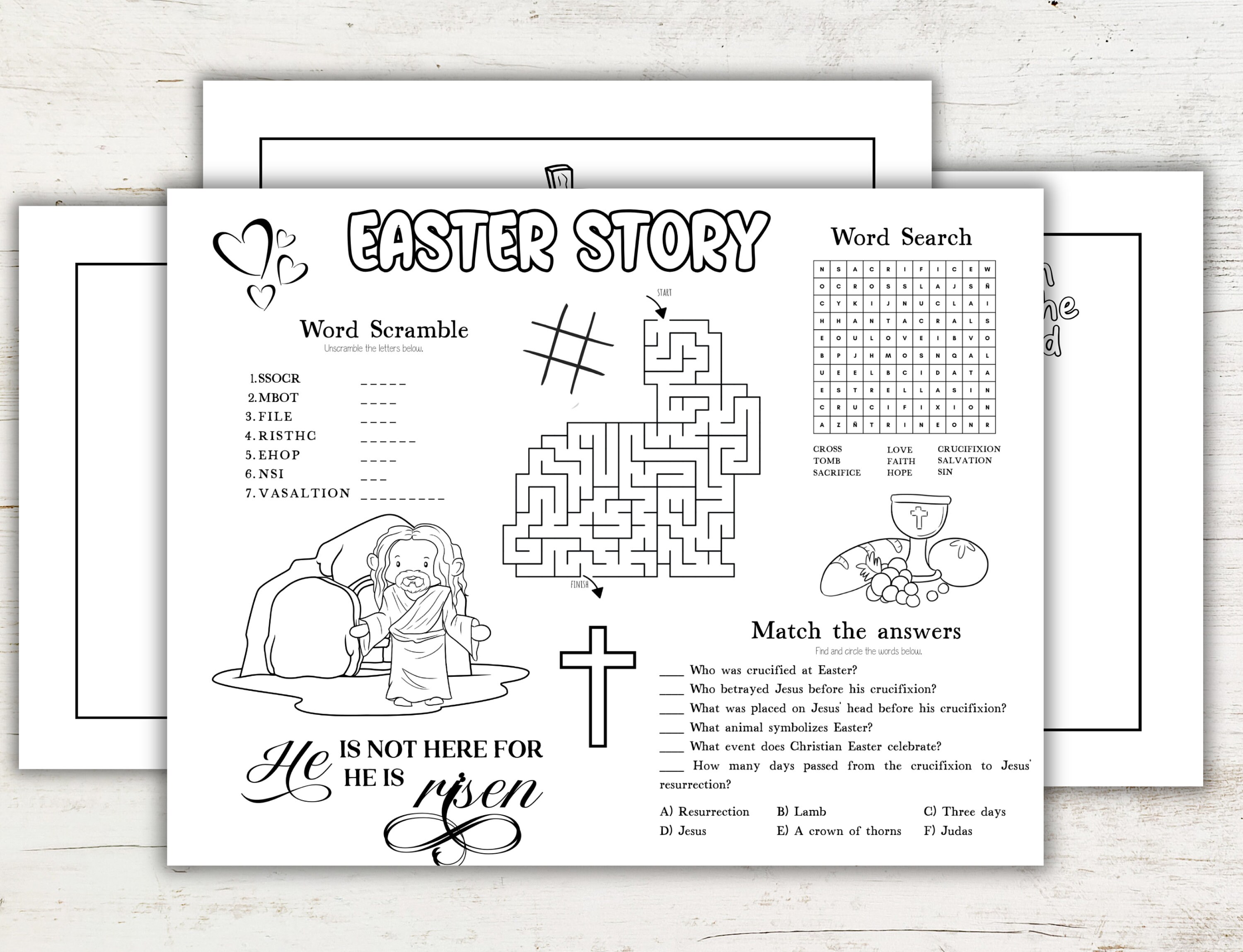 Easter Story Activities, Holy Week Activities for Kids, Bible Activity ...