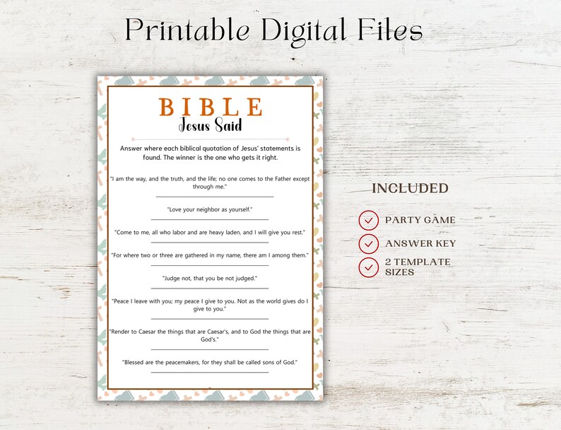 Bible Games, Jesus Said Game Bible Games for Kids, Bible Games for ...