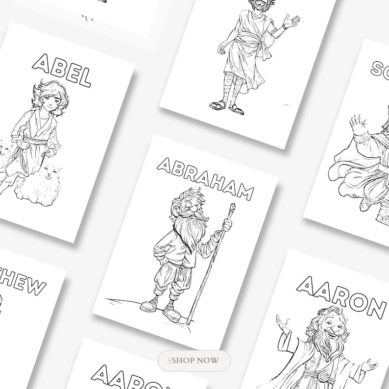 54 Biblical Heroes Coloring Pages Bible Coloring Book Christian ...