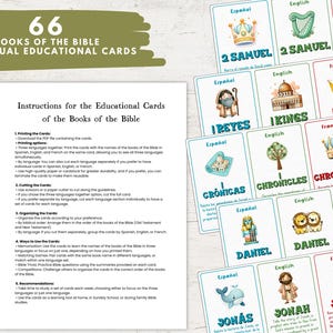 66 Books of the Bible: Trilingual Educational Cards, Activity for Kids ...
