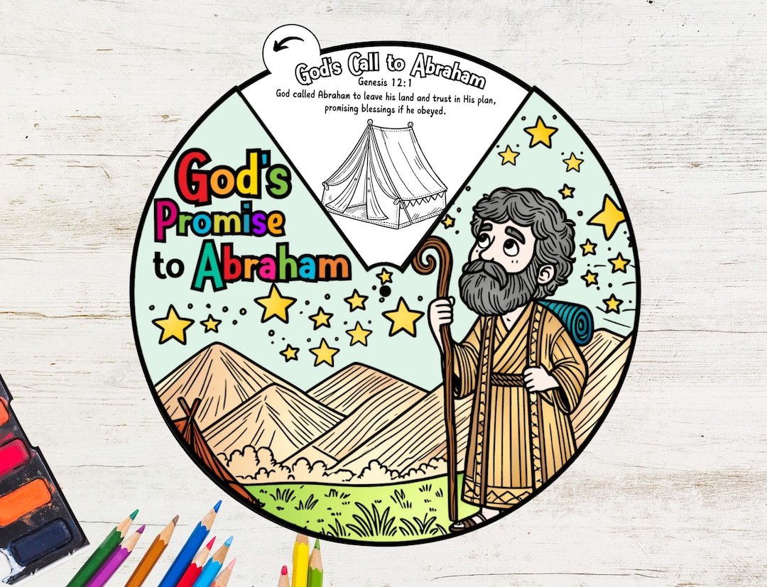God's Promise to Abraham Coloring Wheel | Bible Story Activity for Kids | Christian Sunday ...