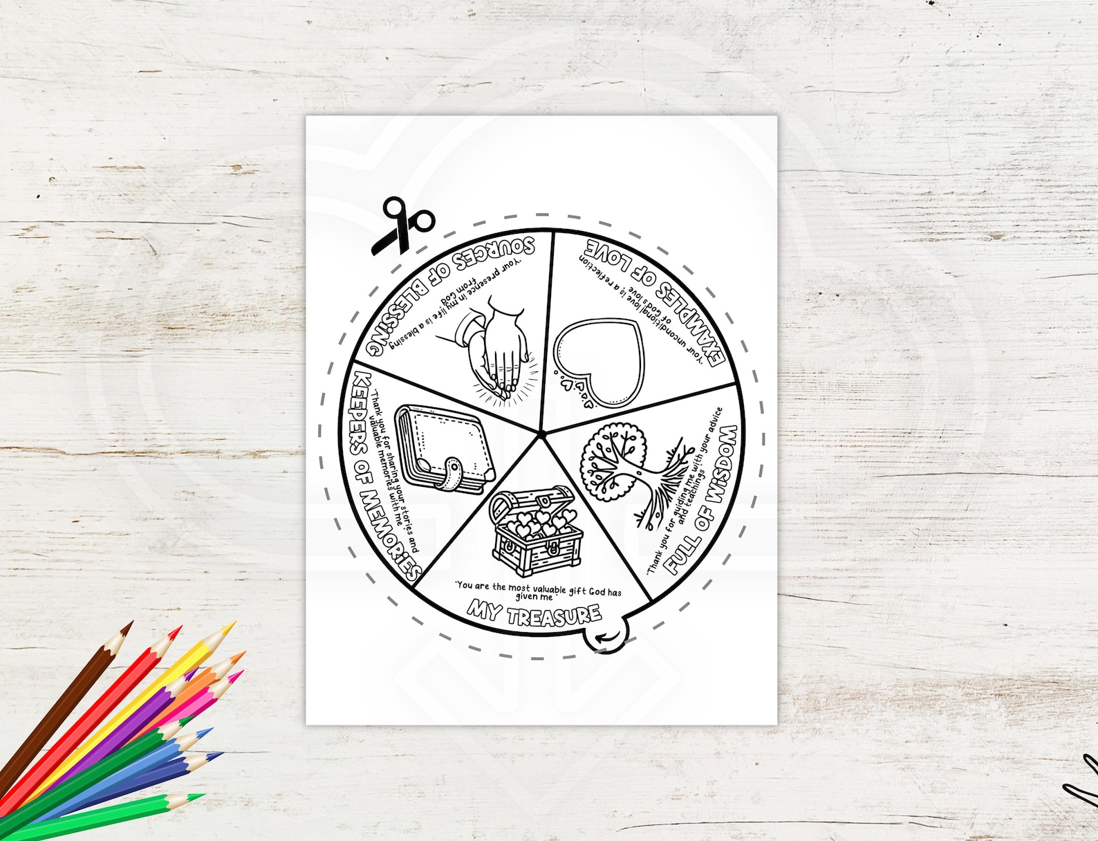 God Says My Grandparents Are - Coloring Wheel, Grandparents Day ...