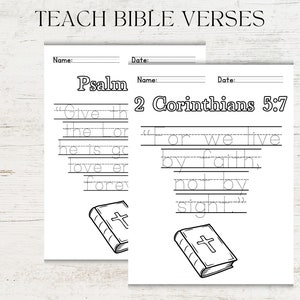 100 Bible Verses Tracing Sheets | Teach Bible Verses | Kids Bible ...
