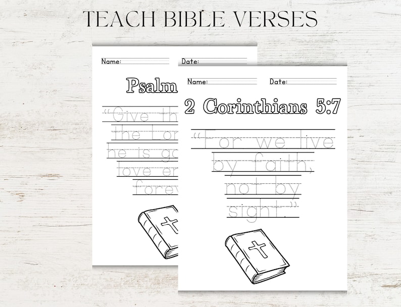 100 Bible Verses Tracing Sheets | Teach Bible Verses | Kids Bible ...