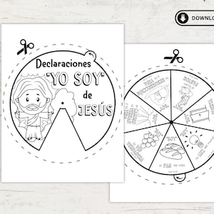 I Am Statements of Jesus Coloring Wheel IN SPANISH| Printable Bible ...